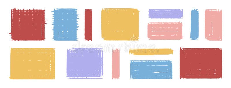 Rectangular Texture Shapes Rough Edges Set. Graphic Element Borders and ...