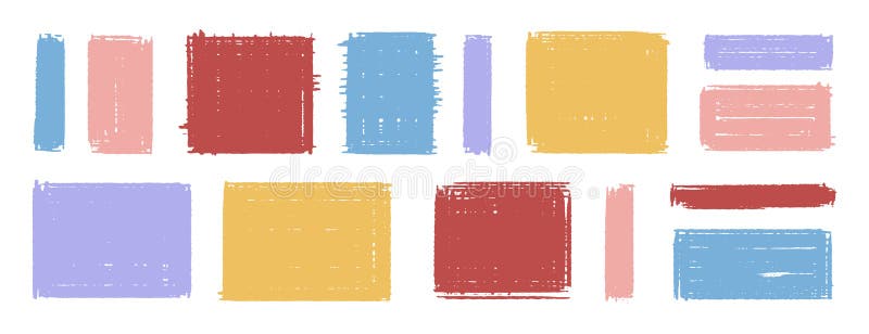 Rectangular Texture Shapes Rough Edges Set. Graphic Element Borders and Frames Stock Vector ...