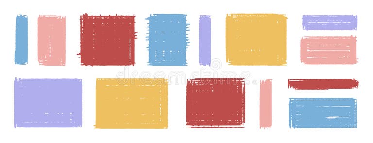 Rectangular Texture Shapes Rough Edges Set. Graphic Element Borders and ...