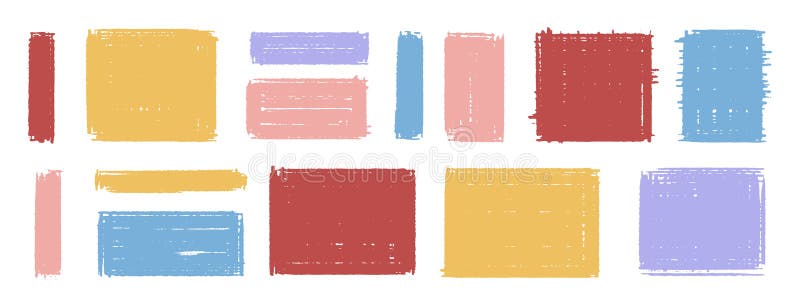 Rectangular Texture Shapes Rough Edges Set. Graphic Element Borders and ...