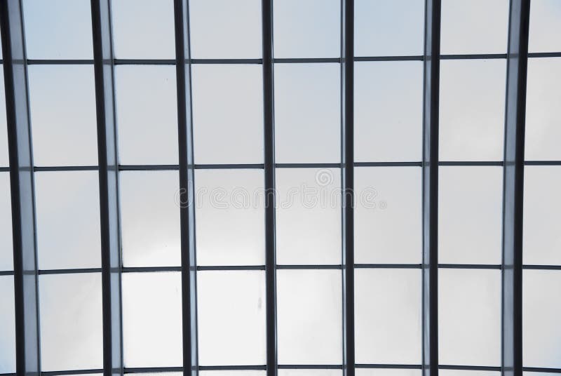 Rectangular Textured Steel Bars with Glass Panes in between Stock Image ...