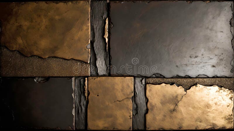 Rectangular Tiles in Various Stages of Oxidation and Texture Stock ...