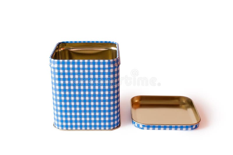 Rectangular Tin Box on a White Stock Photo - Image of container ...