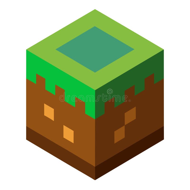 Minecraft Block with Cross on Top, on Blue Background Stock Vector ...