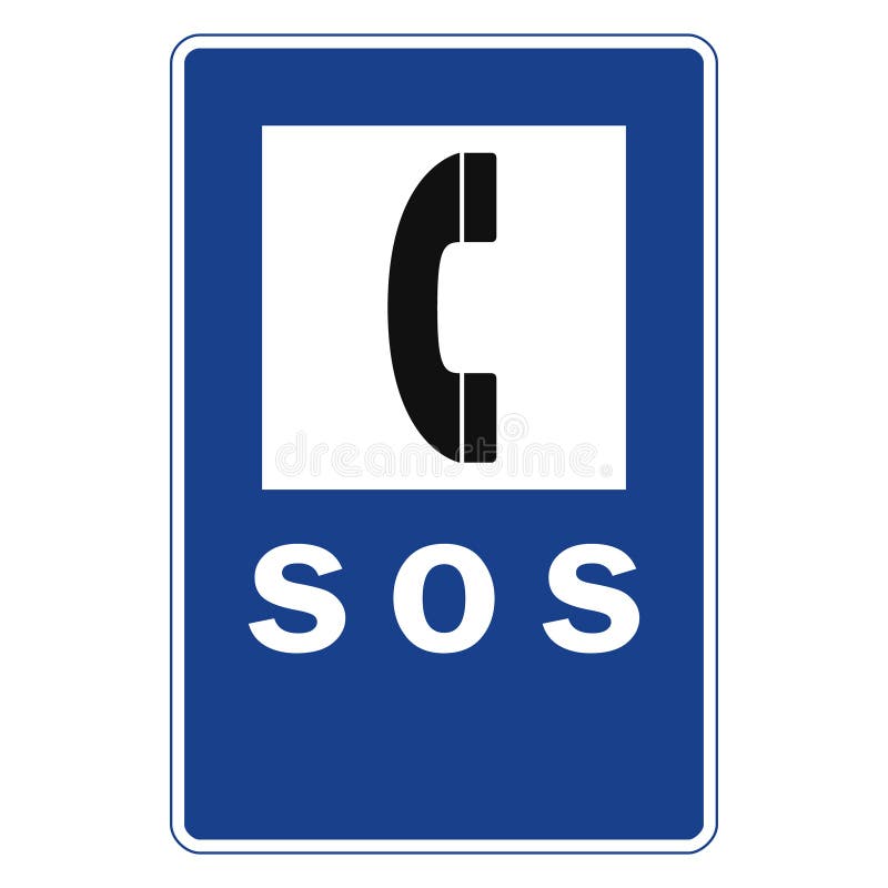 Emergency Telephone Symbol Sign, Vector Illustration, Isolated on White ...