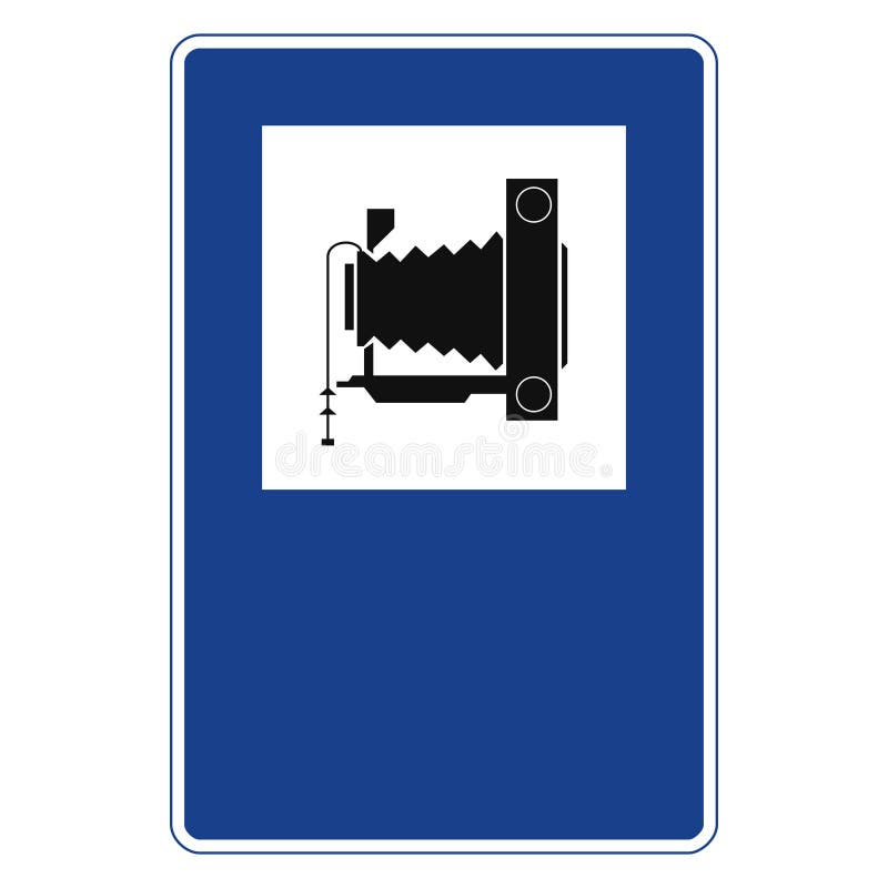 Rectangular Traffic Signal in Blue and White, Isolated on White ...