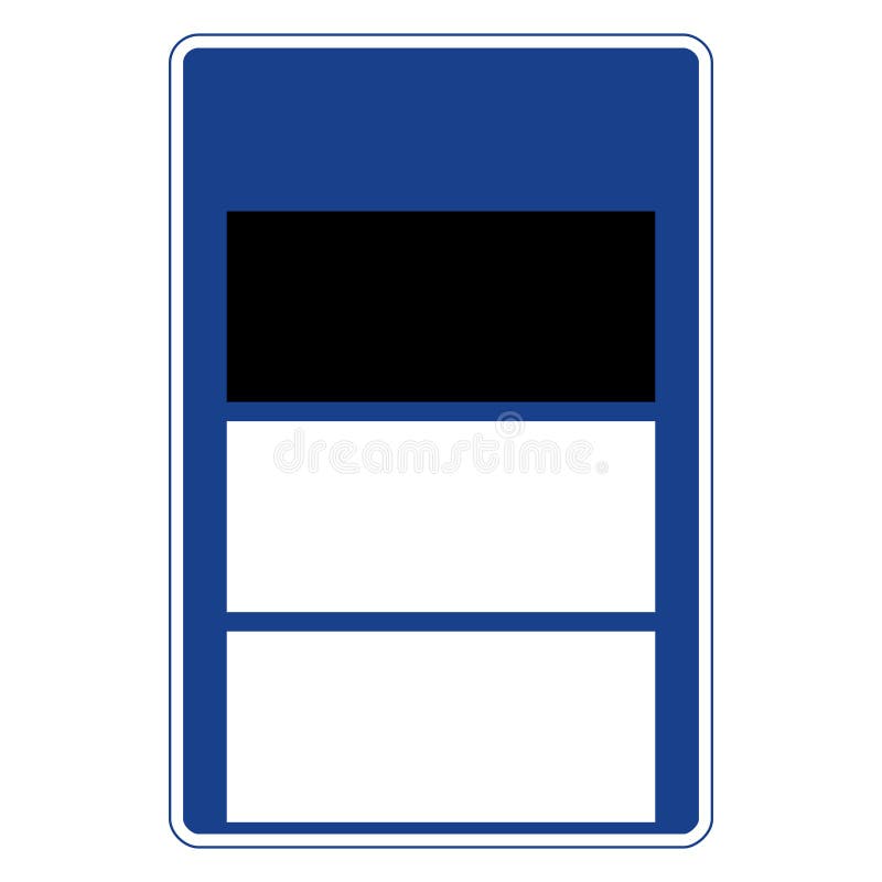 Rectangular Traffic Signal in Blue and White, Isolated on White ...