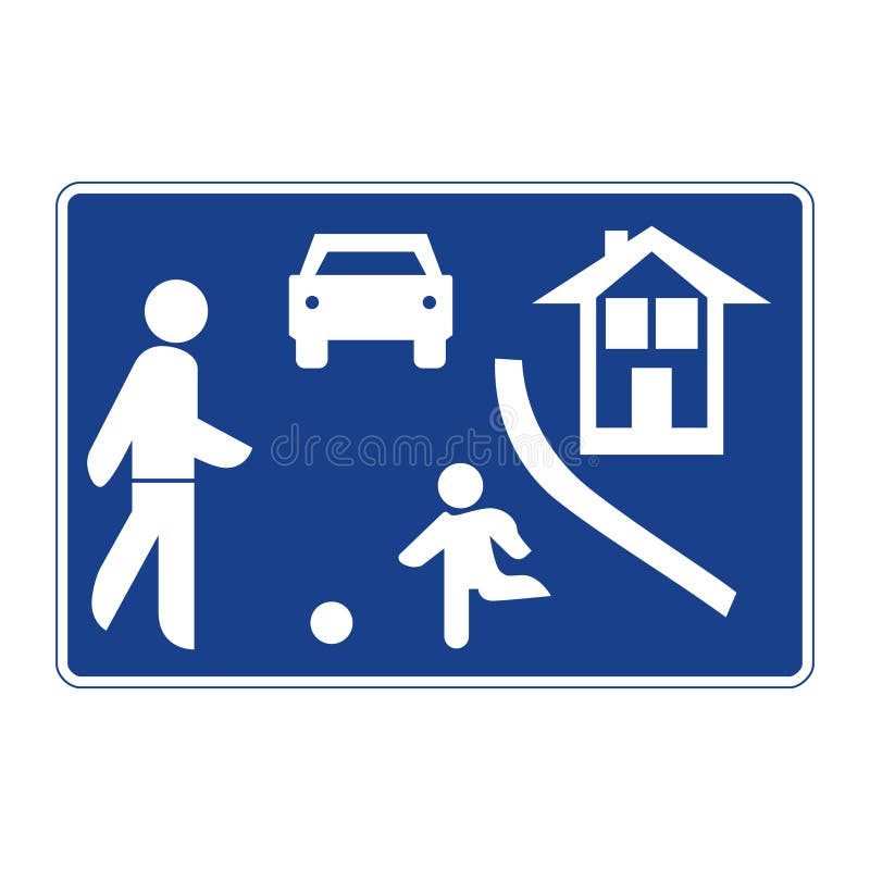 Rectangular Traffic Signal in Blue and White, Isolated on White ...