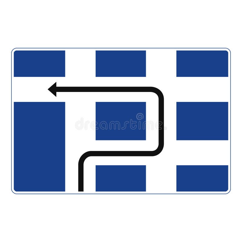 Rectangular Traffic Signal in Blue and White, Isolated on White ...