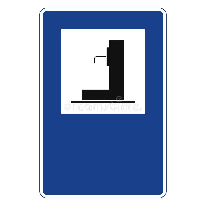 Rectangular Traffic Signal in Blue and White, Isolated on White ...