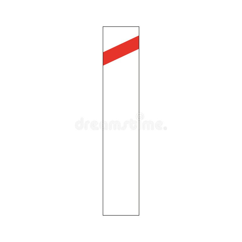 Rectangular Traffic Signal in White and Red, Isolated on White ...