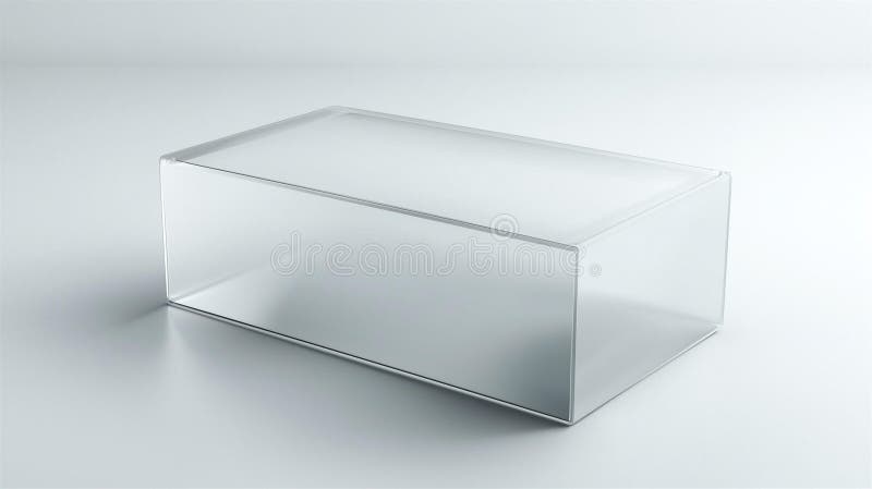 A Photorealistic Image of a Transparent Plastic Box with a Frosted ...