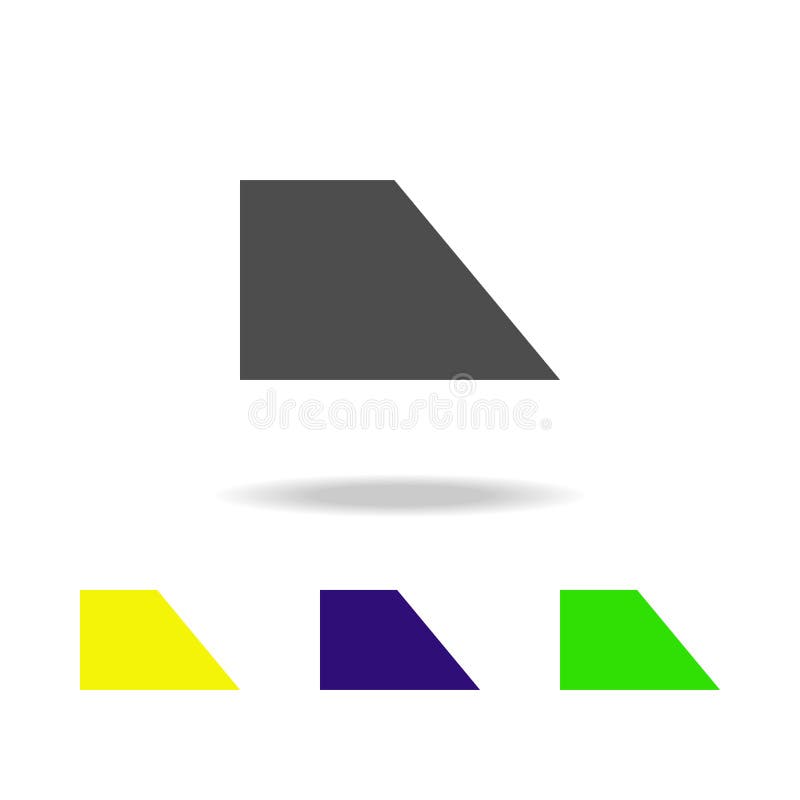 Rectangular Trapezoid Colored Icons. Elements of Geometric Figure ...