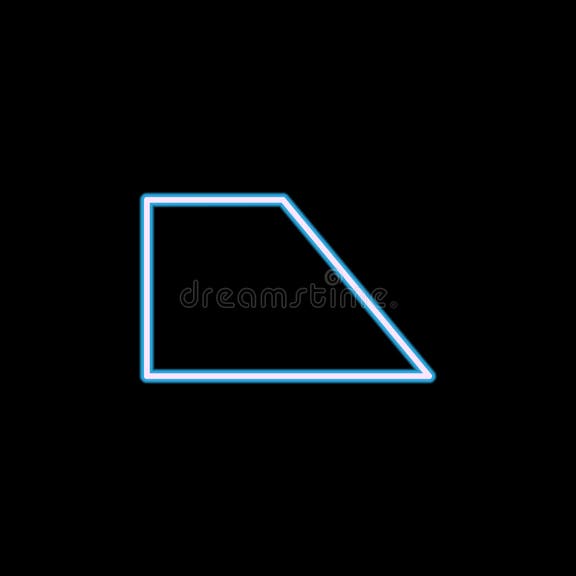 Rectangular Trapezoid Icon in Neon Style. One of Geometric Figure ...