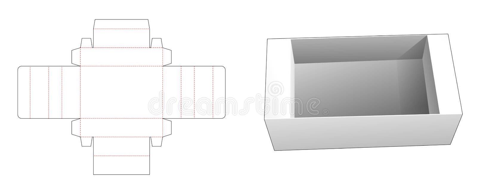 Food Tray Packaging Die Cut Template Stock Vector - Illustration of ...