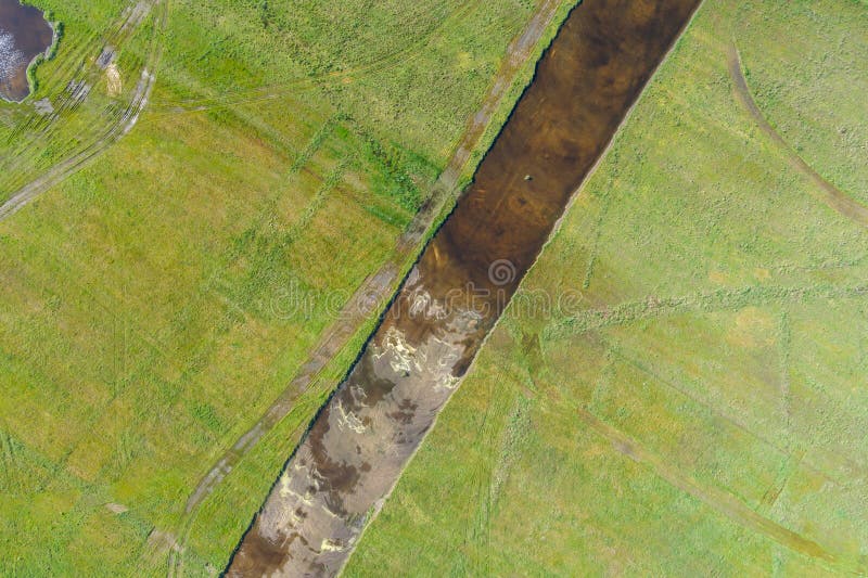 Rectangular Trench Excavated in a Field for the Preparation of a ...