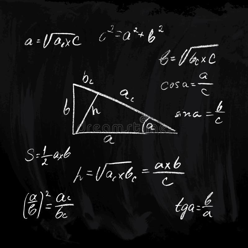 Rectangular Triangle Formulas Stock Vector - Illustration of fact ...