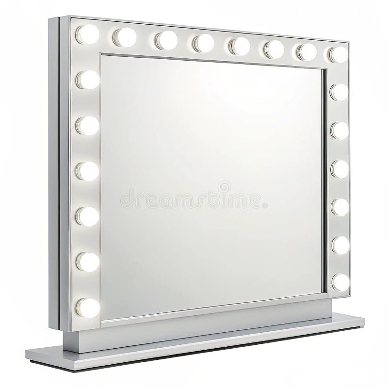 Rectangular Vanity Mirror Light with Cool White LEDs Stock Illustration ...