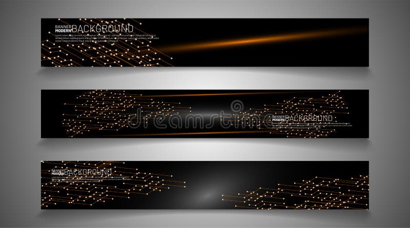 Rectangular Vector Banner. Future Design Technology Against a Black ...