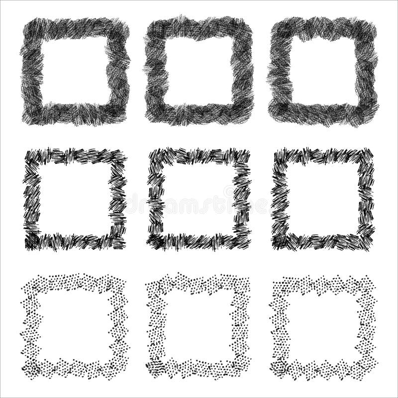 Rectangular Vector Frame Borders Set Set Of Design Elements Stock Vector Illustration Of