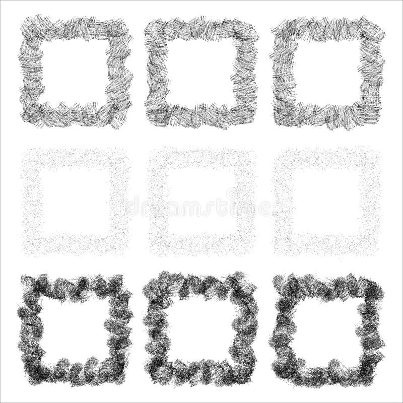 Rectangular Vector Frame Borders Set Set Of Grunge Square Stock Vector Illustration Of