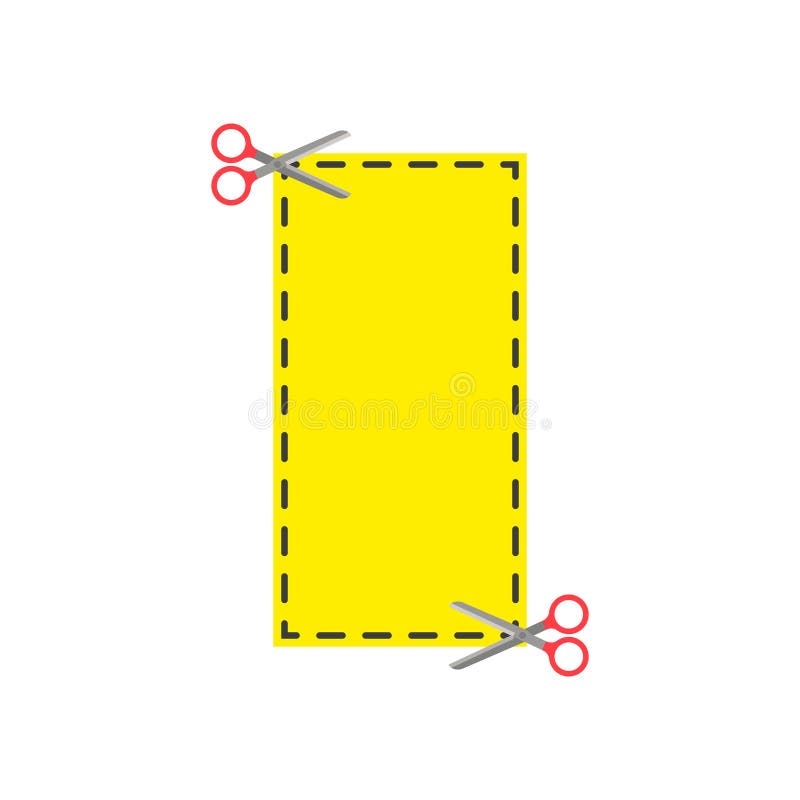 Rectangular Vertical Empty Frame with Scissors and a Dotted Cut Line ...