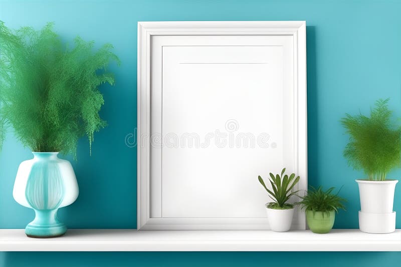 Rectangular Vertical Frame Mockup in Scandi Style Interior. Generative ...