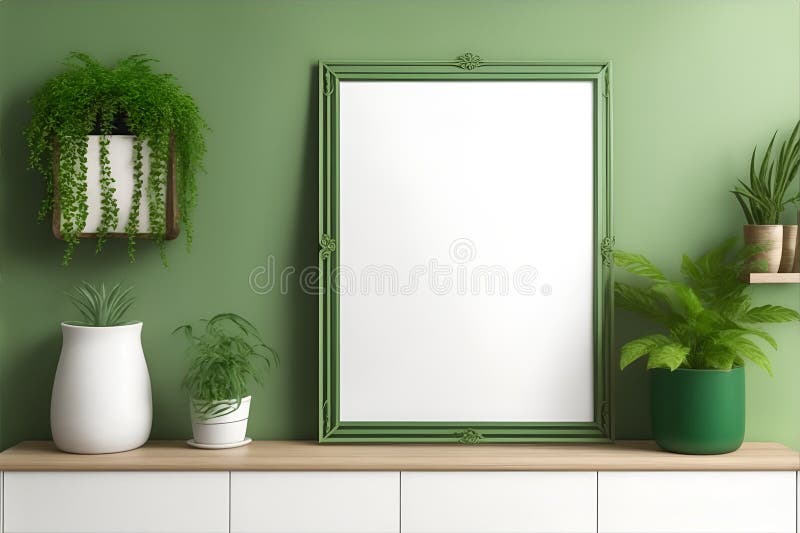 Rectangular Vertical Frame Mockup in Japanese Room Style Interior ...