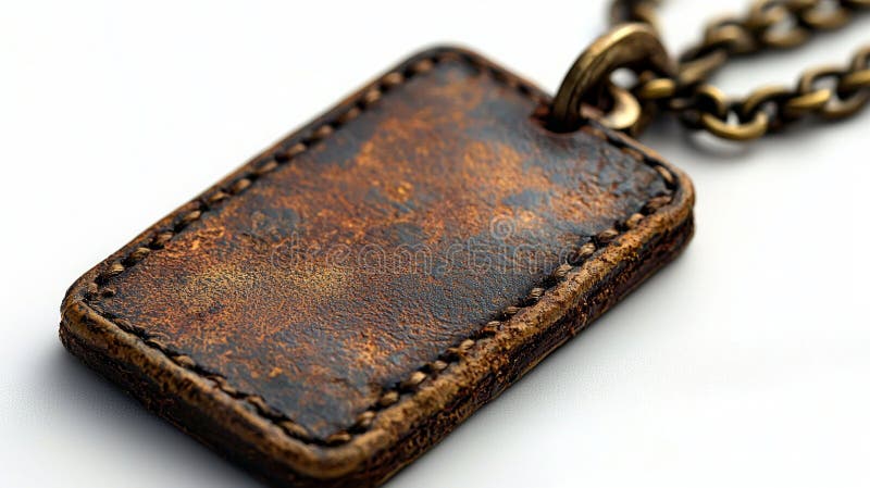 Rectangular Vintage Leather Tag Features Distressed Texture and ...