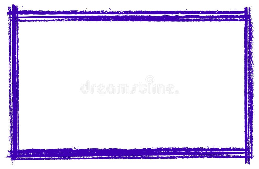 Grunge Violet Rectangle Frame with Triple Brush Strokes Stock ...