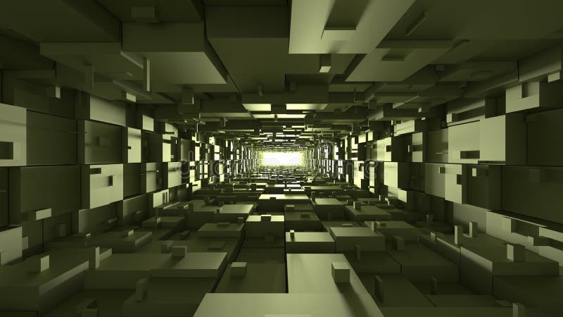 Rectangular Virtual Tunnel. Stock Illustration - Illustration of ...