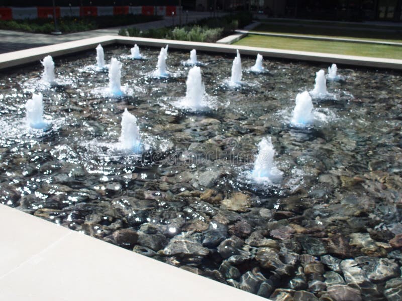 Water Fountain at an Office Park Stock Photo - Image of backyard, pond ...