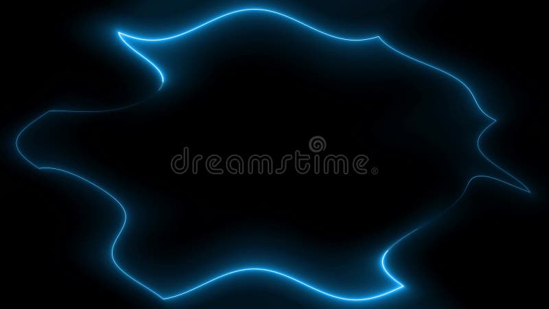 Rectangular Wavy with Abstract Shape, Horizontal Frame with Moving Neon ...