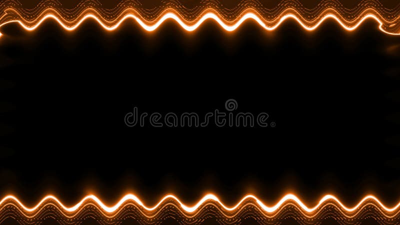 Rectangular Wavy Colorful Neon Glowing Orange Square Frame, Horizontal ...
