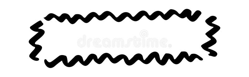 Rectangular Wavy Frame Highlight Scribble Stock Vector - Illustration ...