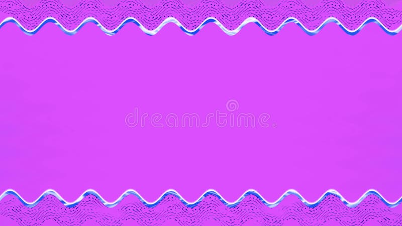 Rectangular Wavy, Neon Glowing Blue, Square Frame, Horizontal Frame on ...