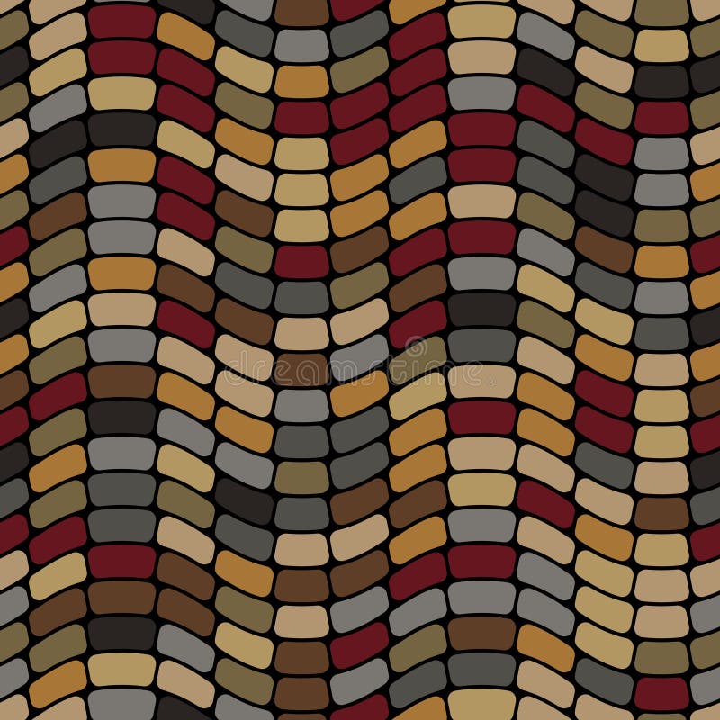 Wavy Stripes with Small Rectangular Tiles. Seamless Vector Pattern ...