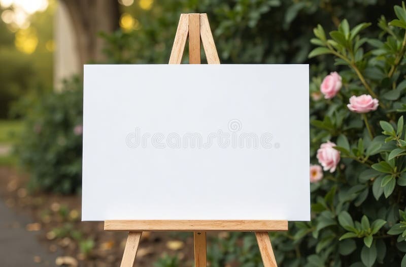 Rectangular White Advertising Sign Poster Billboard Forest Mockup. AI ...