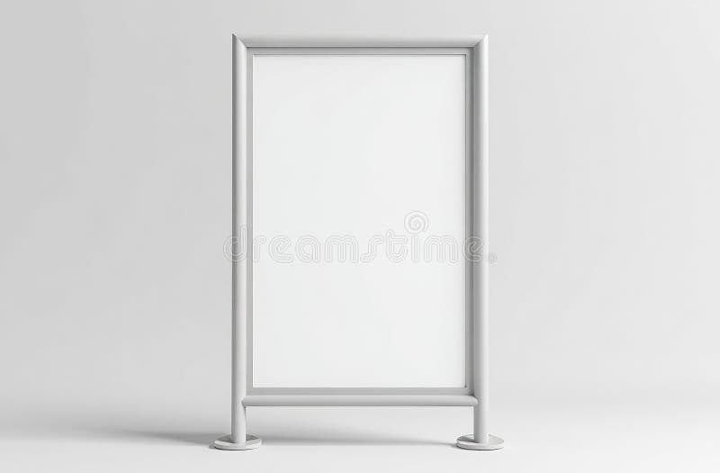 Rectangular White Advertising Sign Poster Billboard Mockup. AI ...