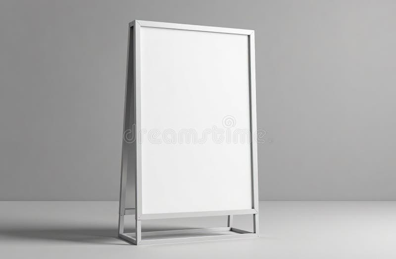 Rectangular White Advertising Sign Poster Billboard Mockup. AI ...