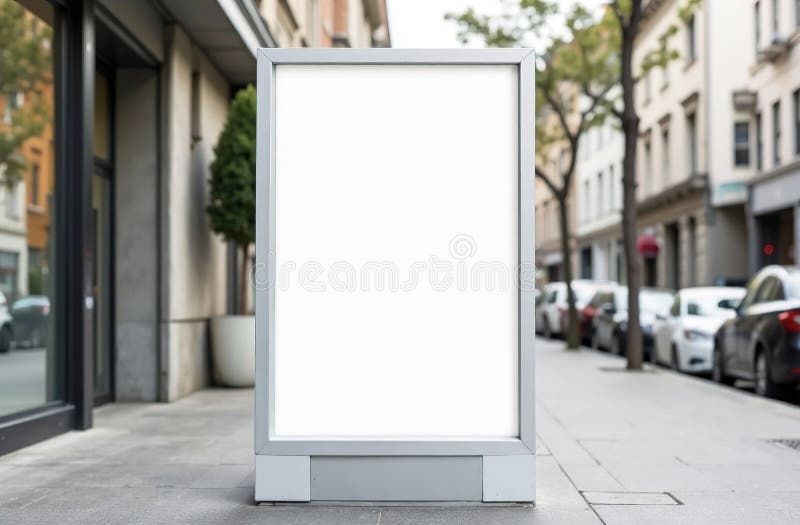 Rectangular White Advertising Sign Poster Billboard Mockup. AI ...