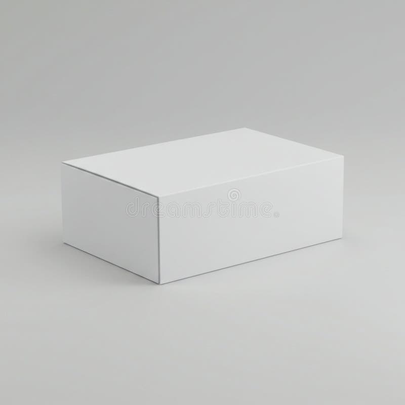 Rectangular White Cardboard Box with Clean Edges and a Smooth Surface ...