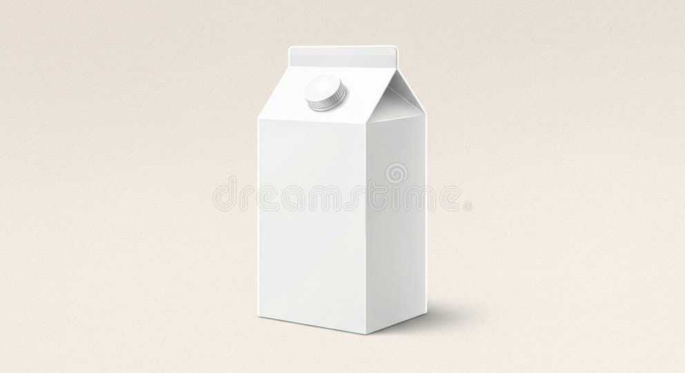 Rectangular, White Cardboard Carton with a Twist-off Plastic Cap. the ...