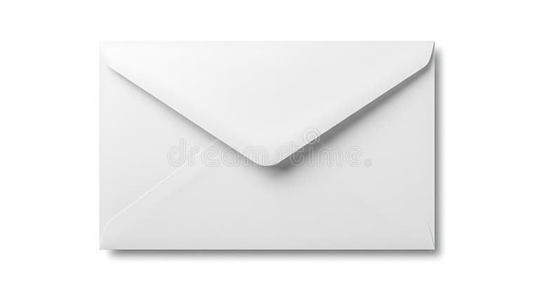 Rectangular White Envelope with a Triangular Flap Sealed at the Back ...