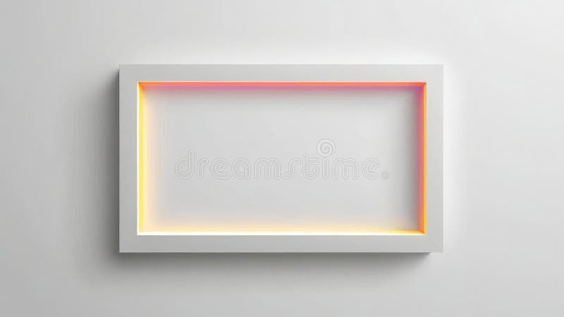 Rectangular White Frame with Orange Glow, Symbolizing Warmth and ...