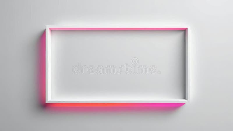 Rectangular White Frame with Pink Highlights, Showcasing Modern ...
