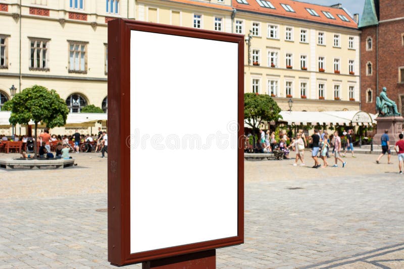 Rectangular White Mockup Poster City Advertisement Isolated on the ...