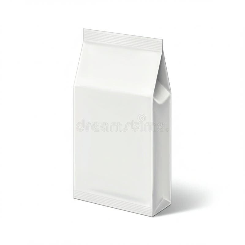 Rectangular White Paper or Plastic Packaging, Likely for Food or Dry ...