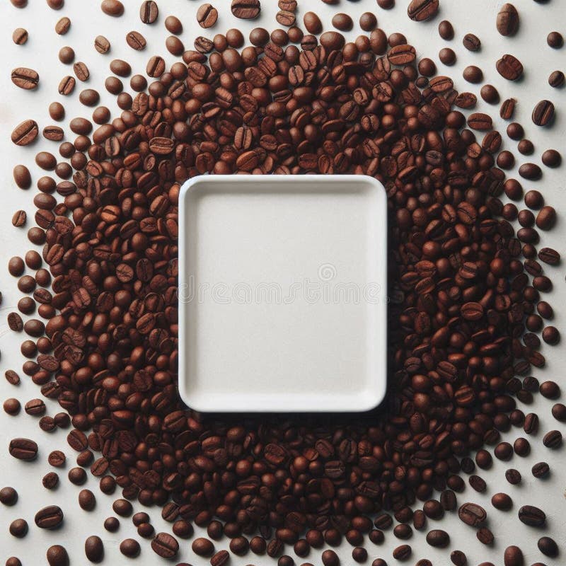 Frame made of coffee beans stock illustration. Illustration of ...