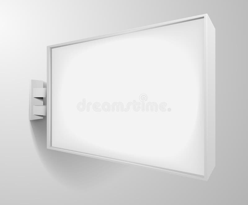 Rectangular white signage stock illustration. Illustration of building ...